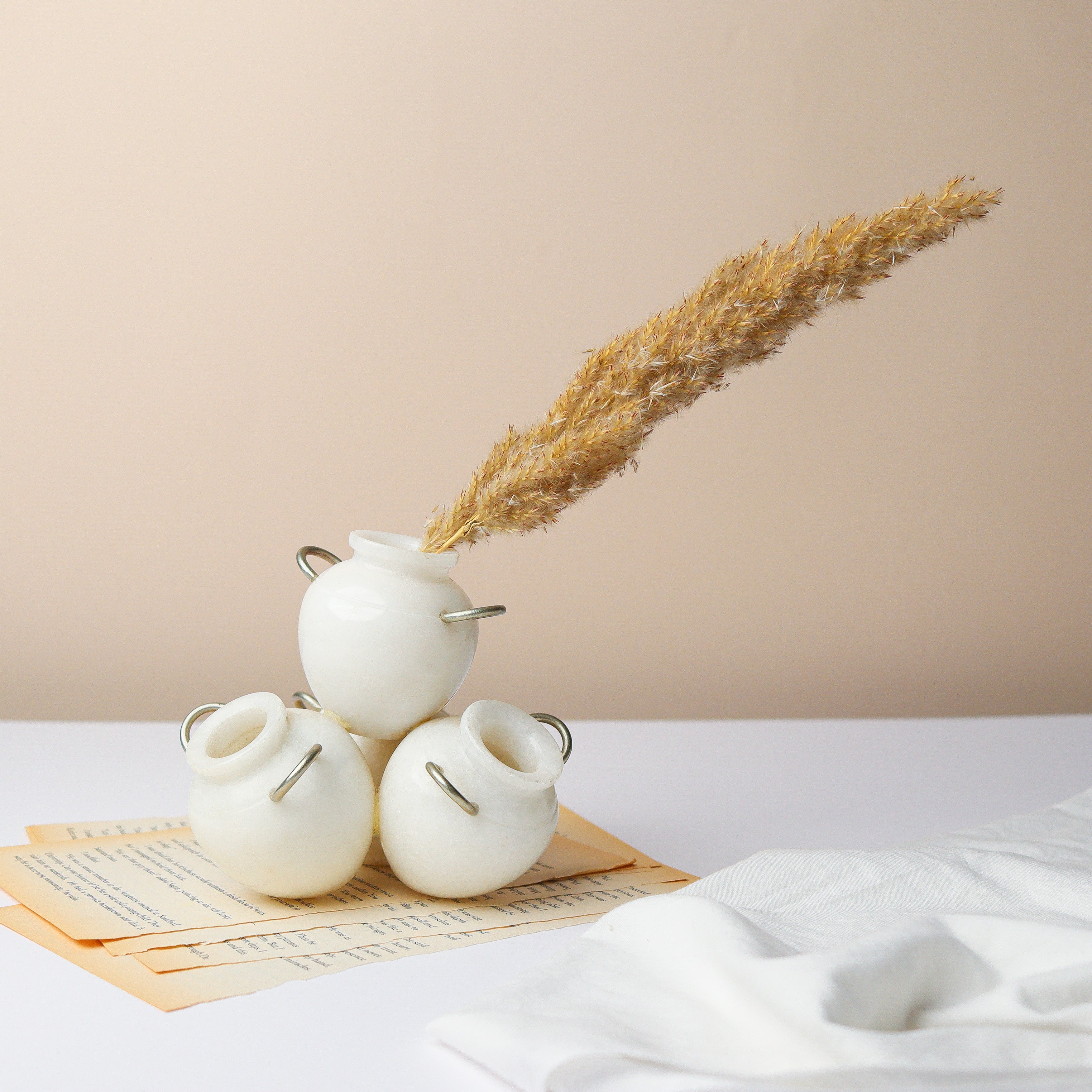 Buy Marble Mini Matka Centerpiece Vase